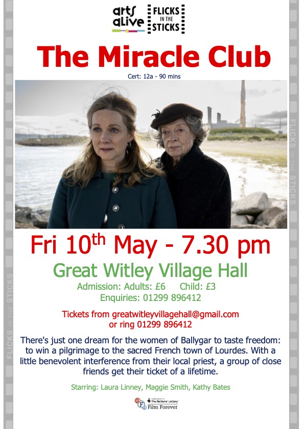 FILM NIGHT – The Miracle Club | Great Witley Village Hall